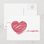 Red chaos heart with text, it's complicated postcard | Zazzle