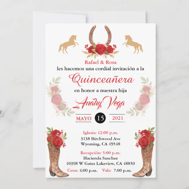 Red Charro Invitation, Mexican Western Invitation. Invitation | Zazzle