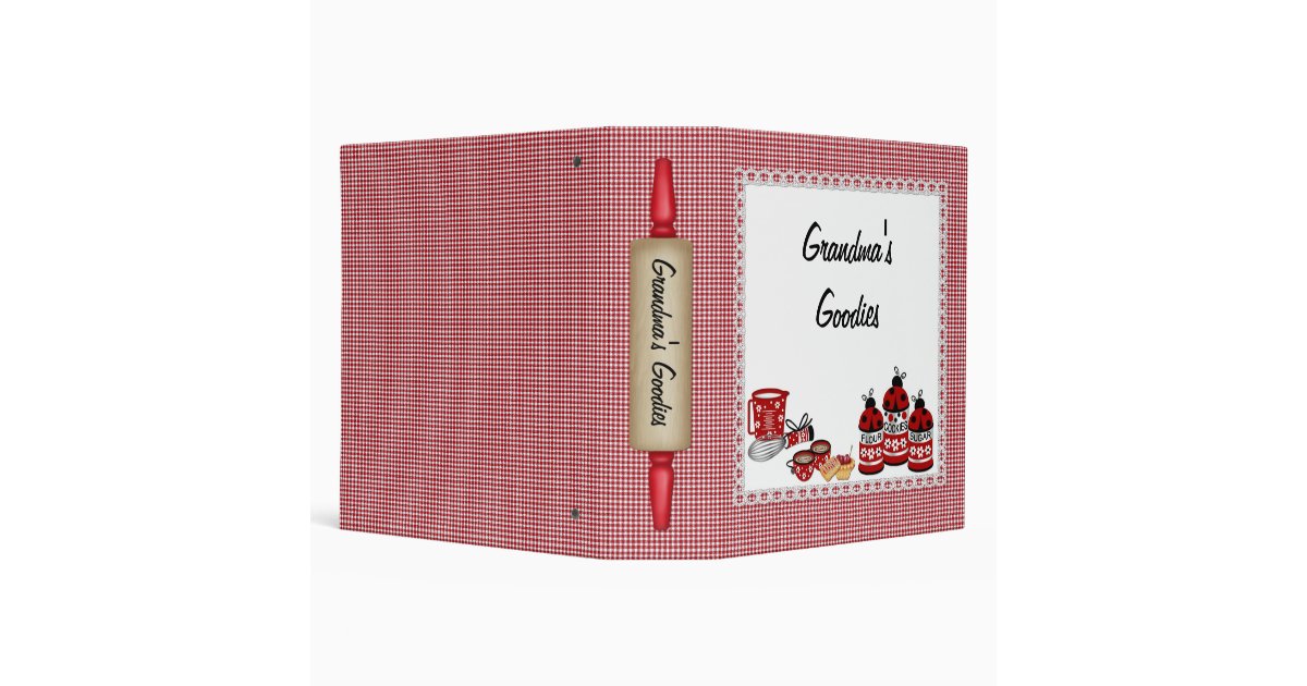 Red Checkered Kitchen Binder | Zazzle