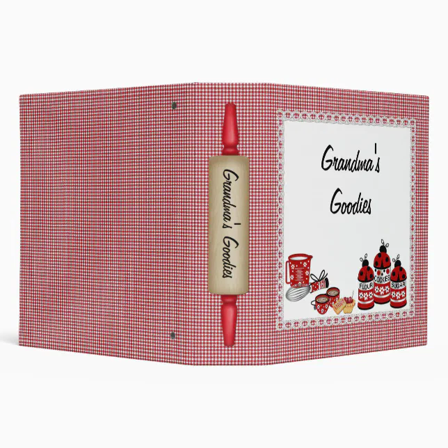 Red Checkered Kitchen Binder | Zazzle