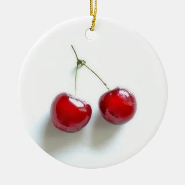 Red Cherries Ceramic Ornament | Zazzle