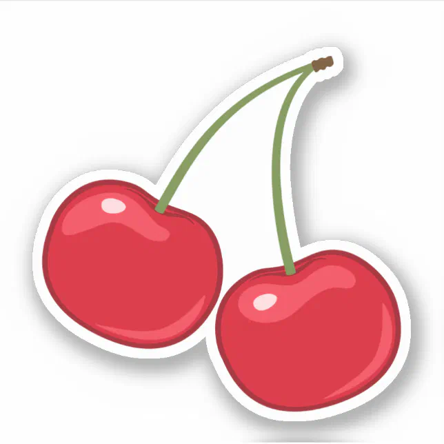 Red cherries sticker | Zazzle