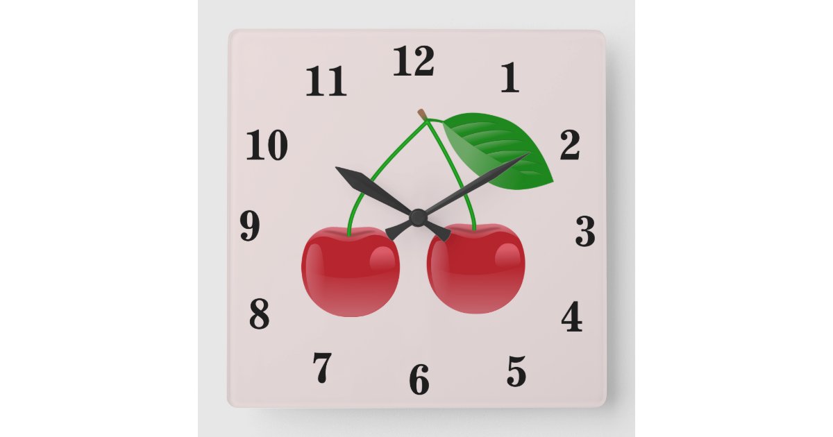 Red Cherry Wall Clock | Zazzle