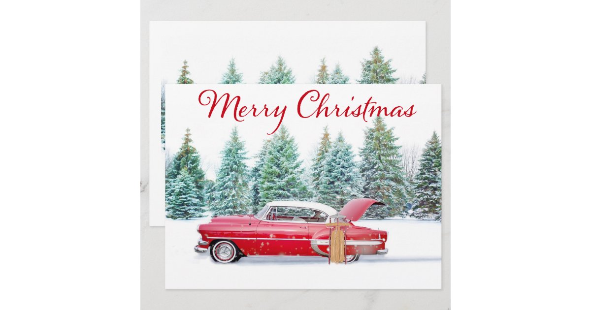Red Chevrolet Christmas Holiday Card | Zazzle