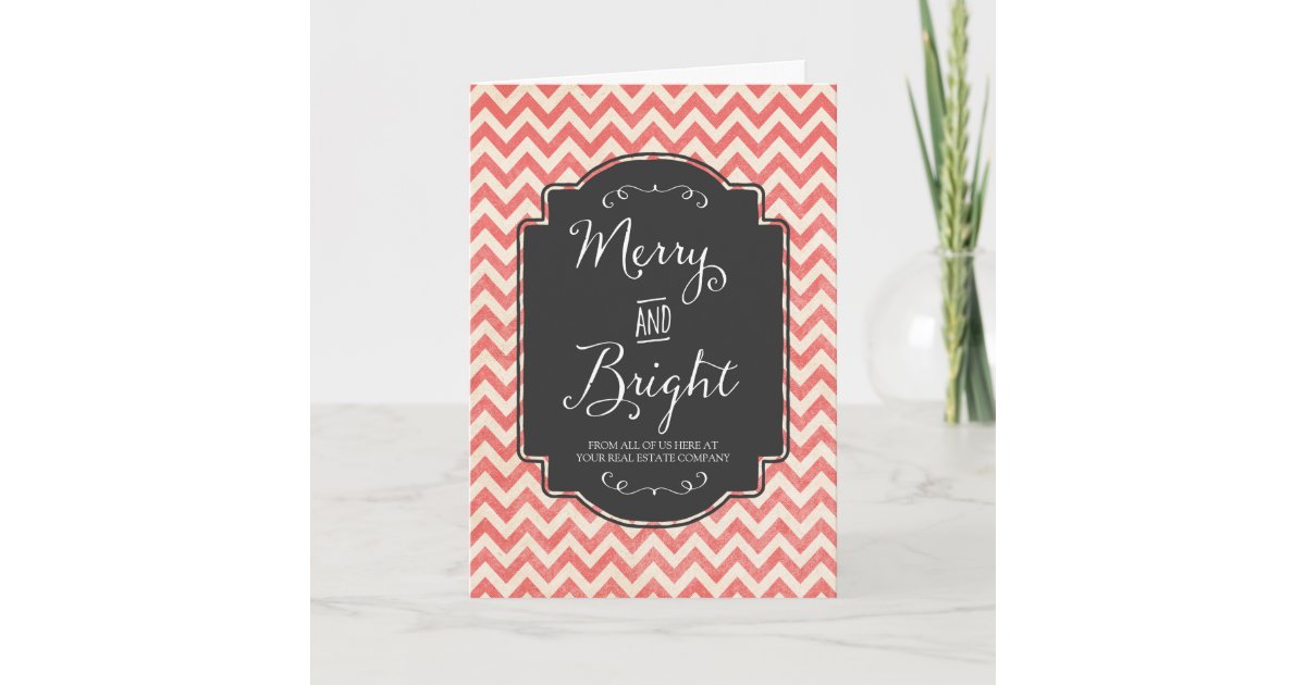 Red Chevron Real Estate Season's Greetings Card | Zazzle