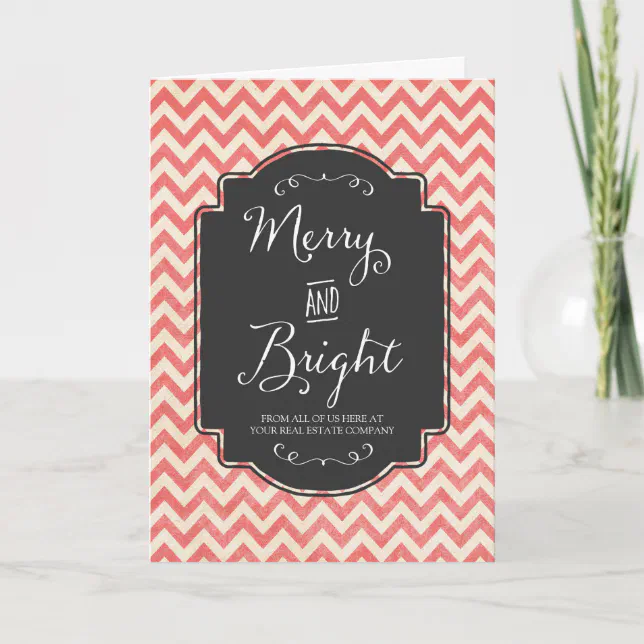 Red Chevron Real Estate Season's Greetings Card | Zazzle