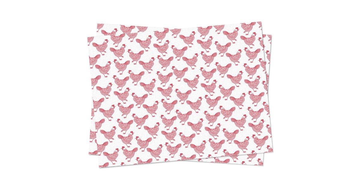 Red Chicken Hen Tissue Paper | Zazzle
