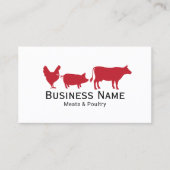 Red Chicken Pig & Cow Meats & Poultry Market Business Card | Zazzle
