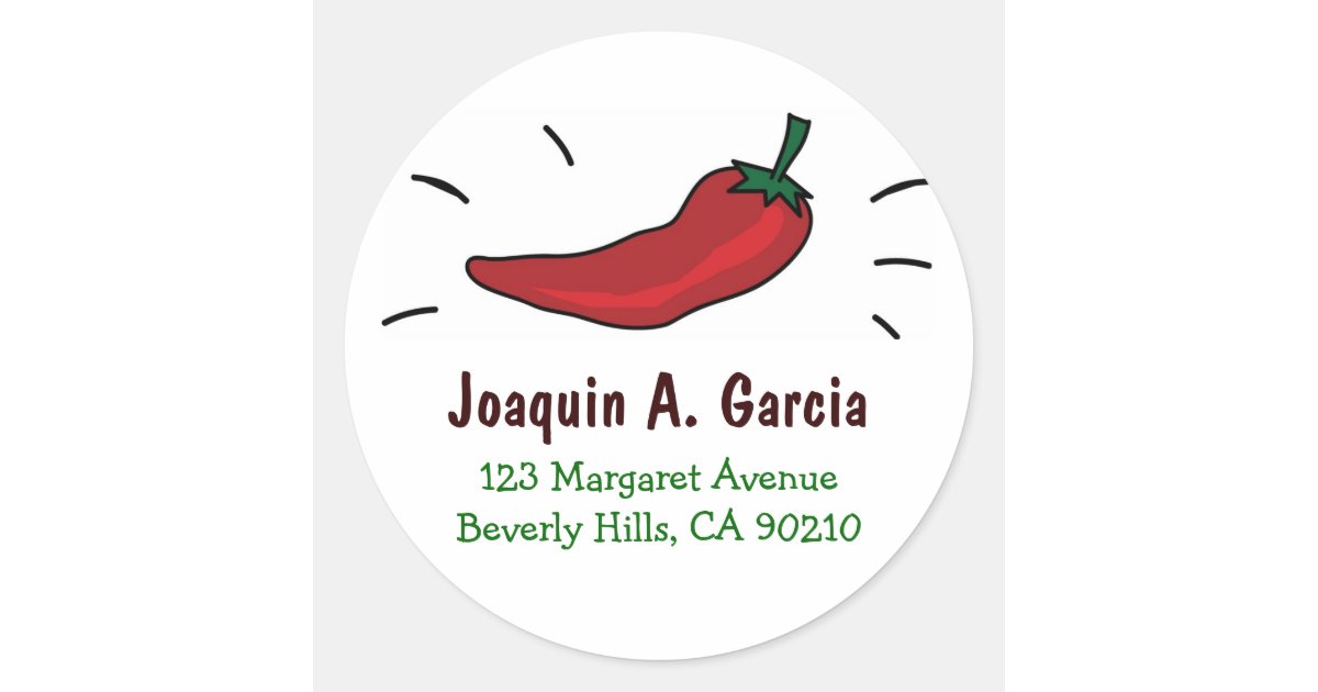 Red Chili Pepper Address Labels | Zazzle