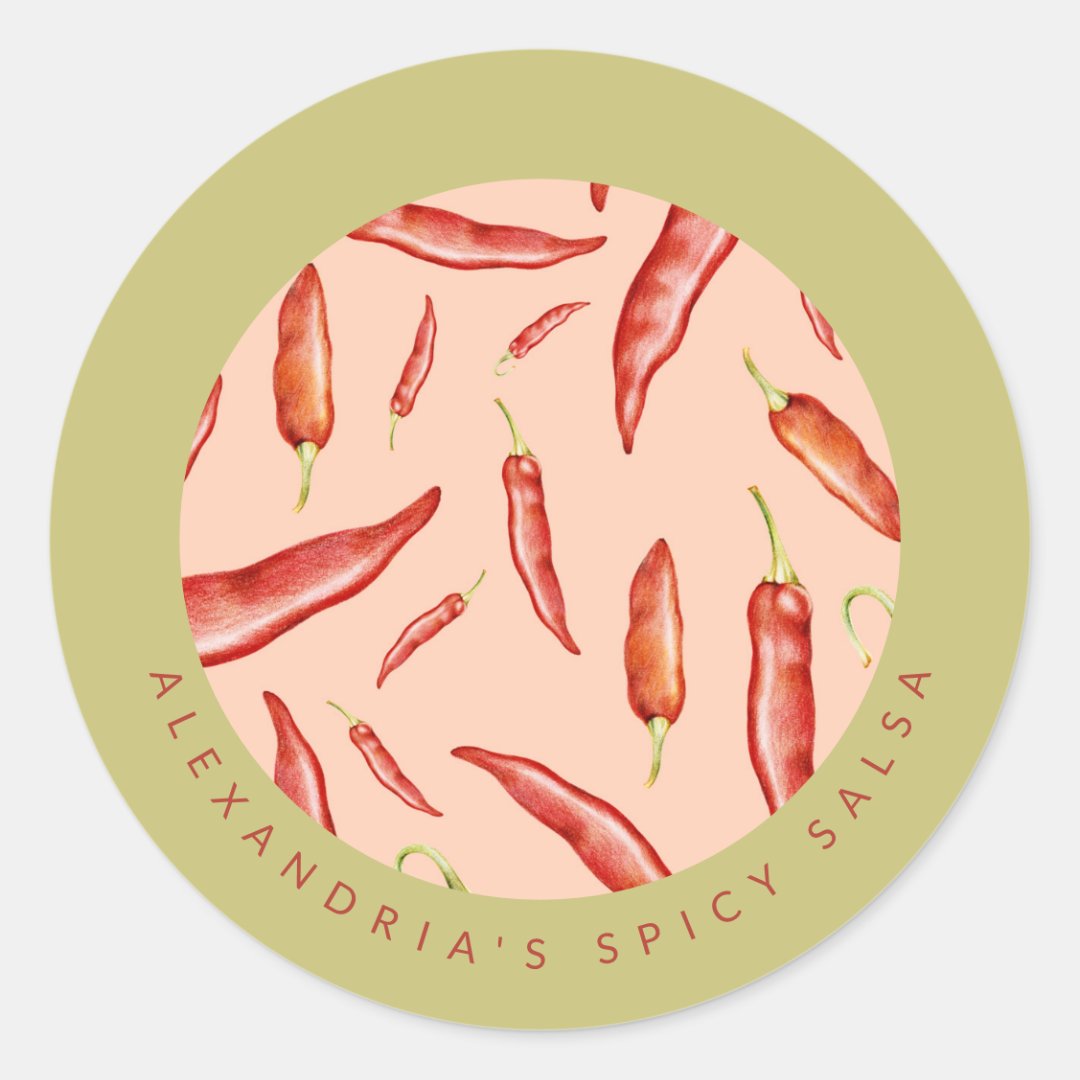 Red Chili Pepper | Salsa Classic Round Sticker | Zazzle