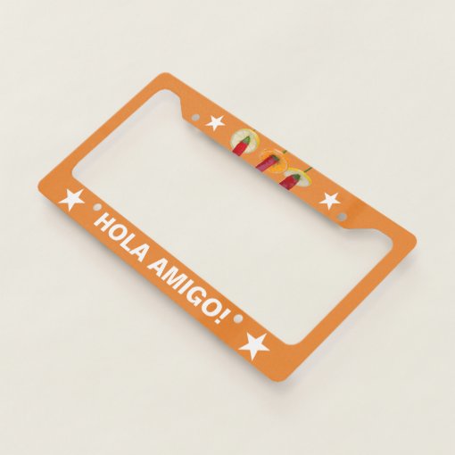 Red Chili Peppers Hola Amigo funny customizable License Plate Frame ...