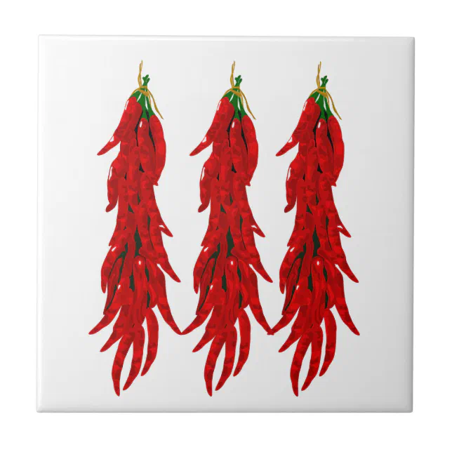 Red Chili Peppers Kitchen Tile | Zazzle