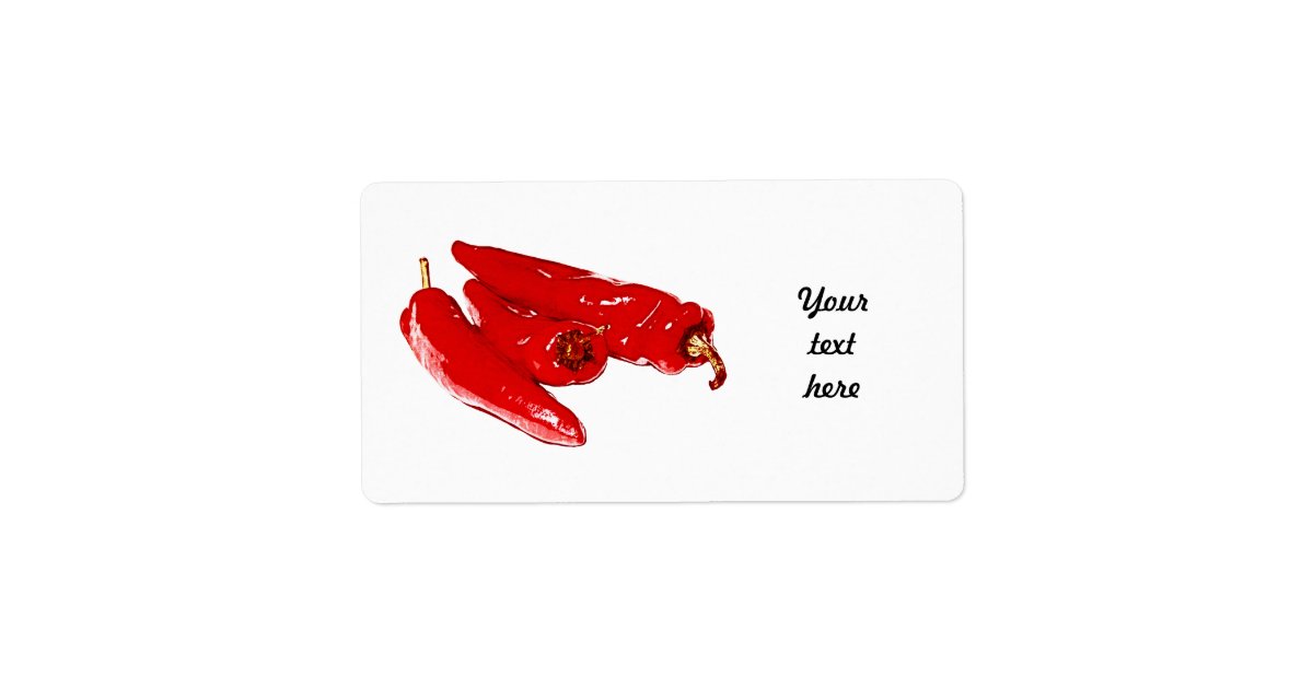 red chili peppers label | Zazzle