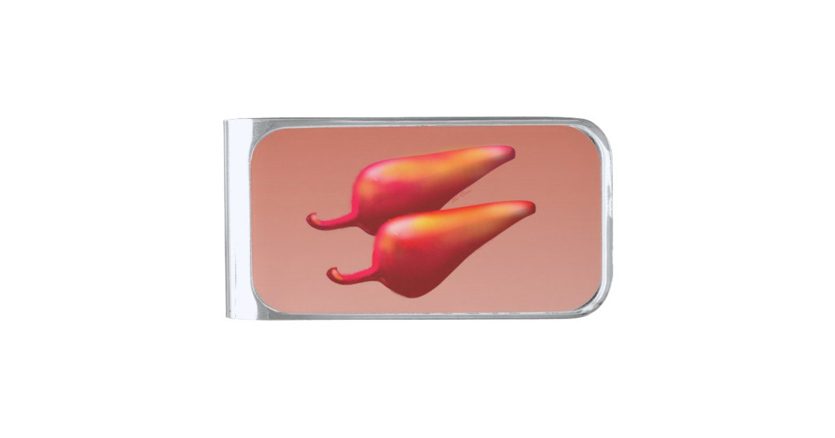 Red Chili Peppers silver money clip | Zazzle