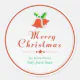 Red Christmas Bells Holiday Labels/Stickers Classic Round Sticker | Zazzle