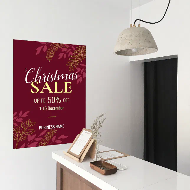 Red Christmas Business Sale Business Promotion Ads Poster | Zazzle