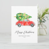 Red Christmas Car Holiday Card | Zazzle