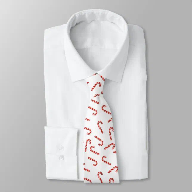 Red Christmas Cute Candy Cane Pattern Holiday Neck Tie | Zazzle