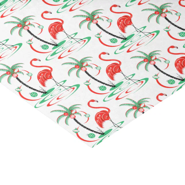 Red Christmas Flamingo tissue paper | Zazzle