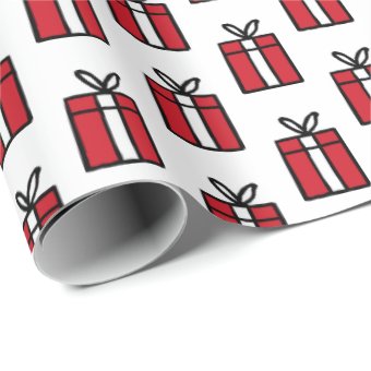 Red Christmas Gifts Holiday Wrapping Paper | Zazzle