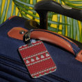 Red Christmas Knit Apple Pattern | Winter Holiday Luggage Tag | Zazzle