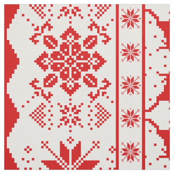 Christmas Sweater Knitting Pattern - RED Fabric | Zazzle