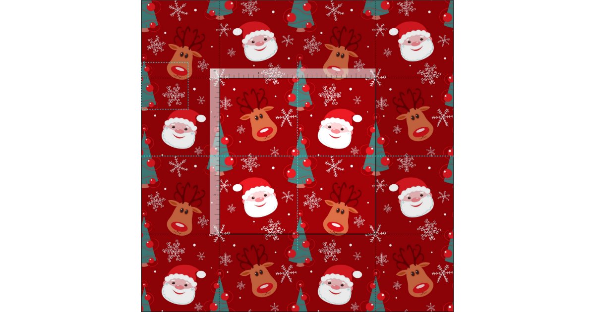Red Christmas pattern Fabric | Zazzle