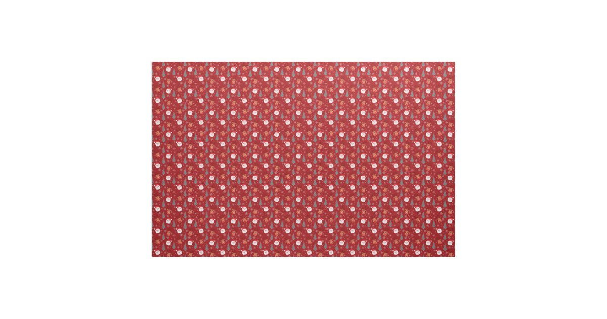 Red Christmas pattern Fabric | Zazzle
