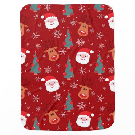 Red Christmas pattern Fabric | Zazzle