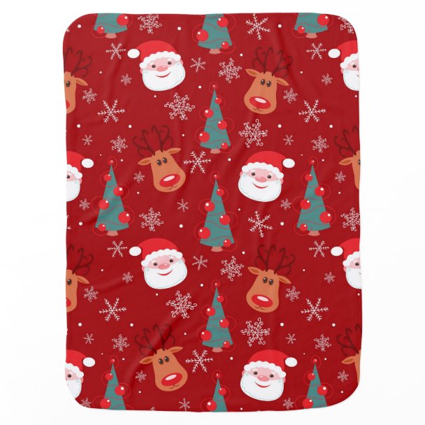 Red Christmas pattern Fabric | Zazzle
