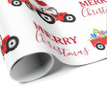 Red Christmas Tractor Truck Farm Wrapping Paper | Zazzle