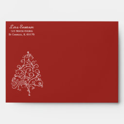 Red Christmas Tree Envelope | Zazzle