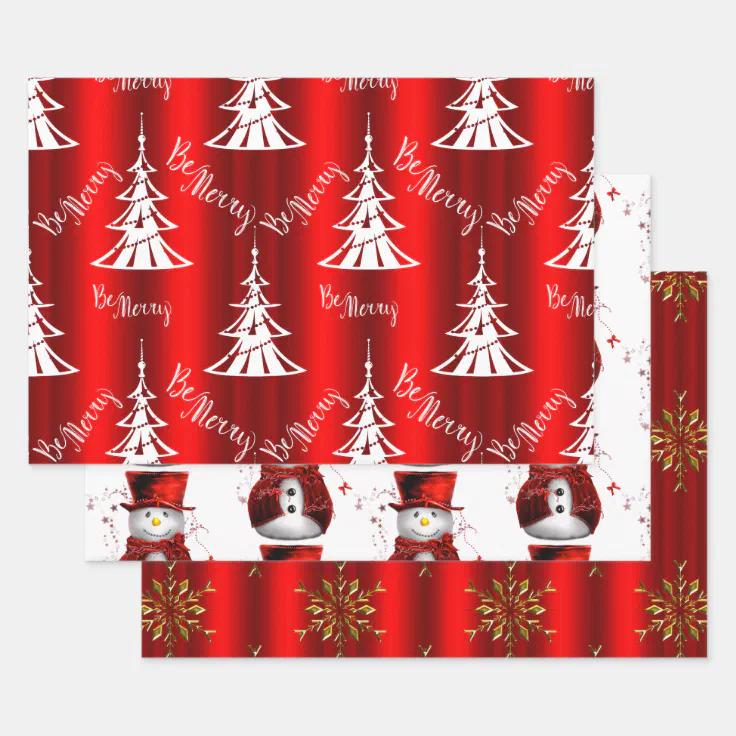 Red Christmas Wrapping Paper Sheets | Zazzle