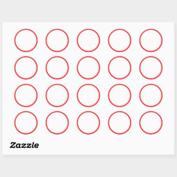 red circle ring classic round sticker | Zazzle