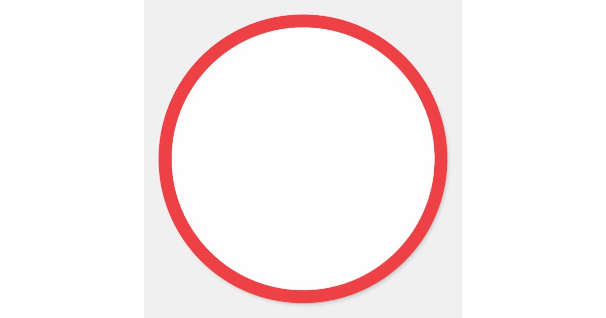 red circle ring classic round sticker | Zazzle
