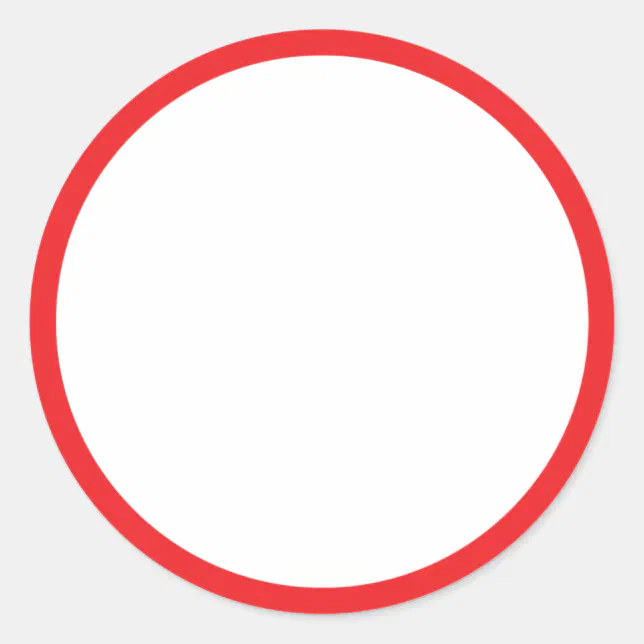 red circle ring classic round sticker | Zazzle