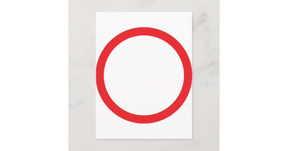 red circle ring postcard | Zazzle