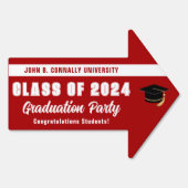 Red Class of 2024 Graduation Party Arrow Yard Sign | Zazzle