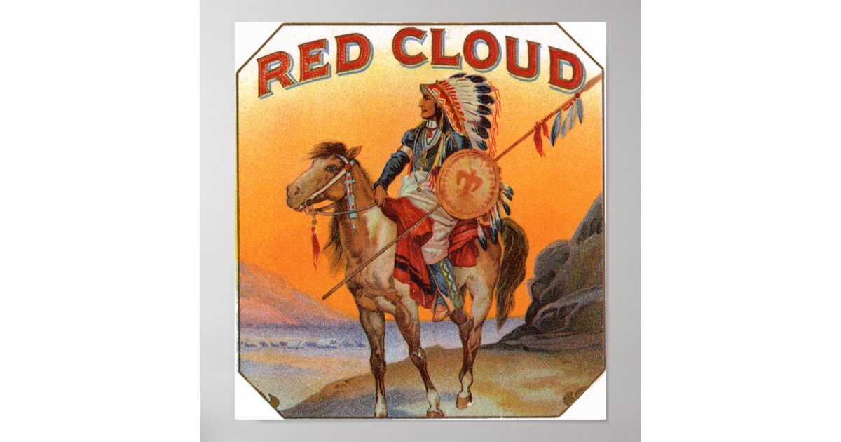 Red Cloud Cigar Label Poster | Zazzle