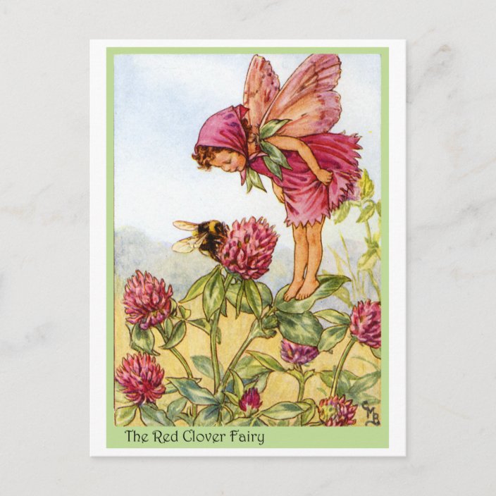 Red Clover Fairy Postcard | Zazzle.com