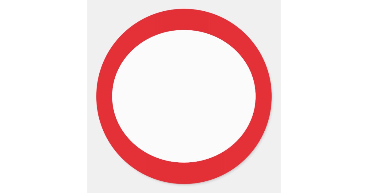 Red Color Circle Simple Customizable Design Classic Round Sticker | Zazzle