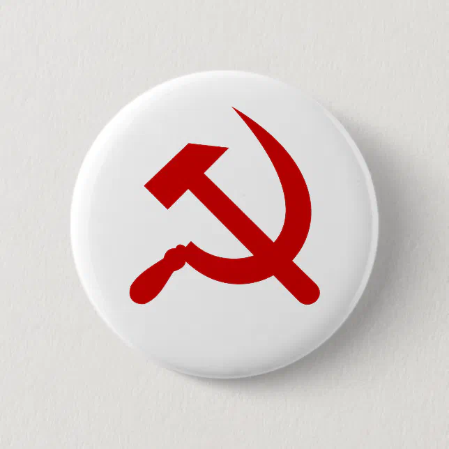 Red Communism hammer and sickle Button | Zazzle