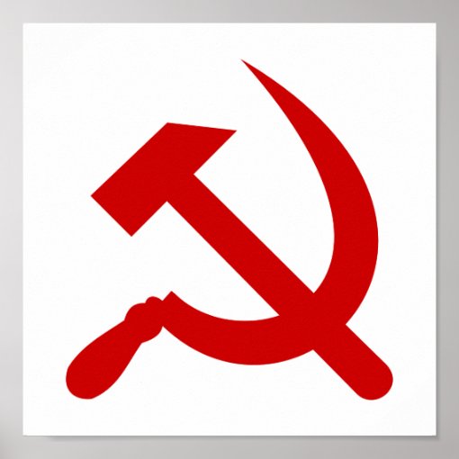 Red Communism hammer and sickle Poster | Zazzle