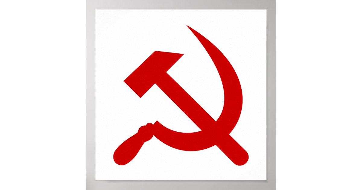 Red Communism hammer and sickle Poster | Zazzle