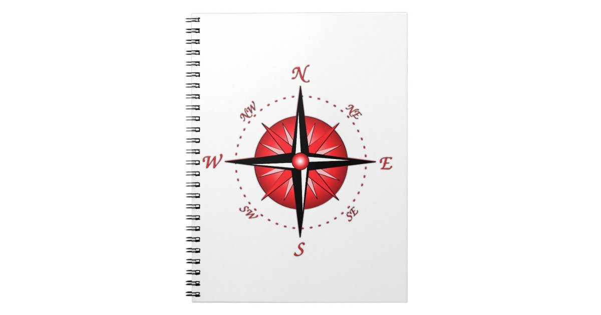 Red Compass Rose Notebook | Zazzle
