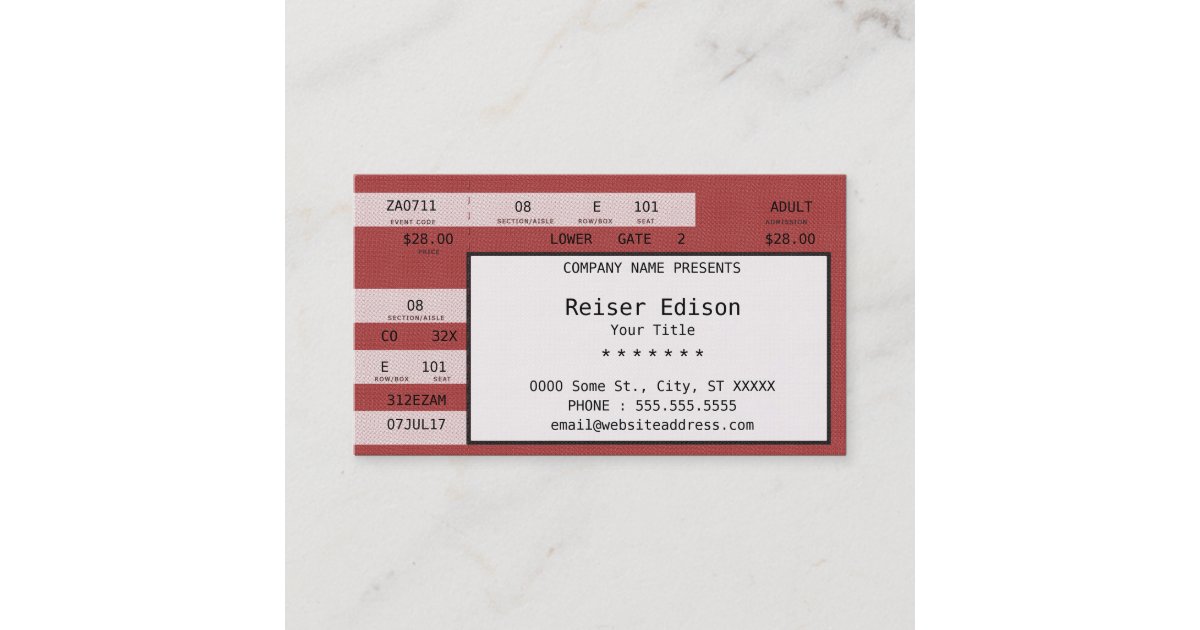 red concert ticket | Zazzle.com