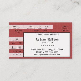 red concert ticket | Zazzle