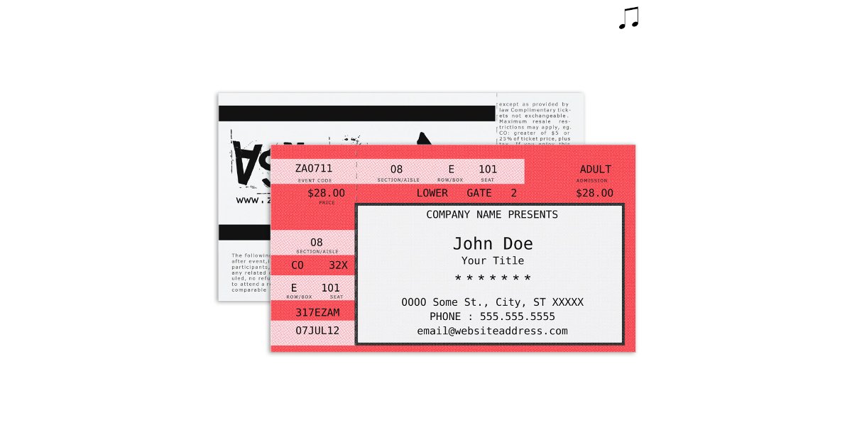 red concert ticket | Zazzle