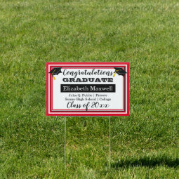 Red Congratulations Graduate Graduation Photo Sign | Zazzle