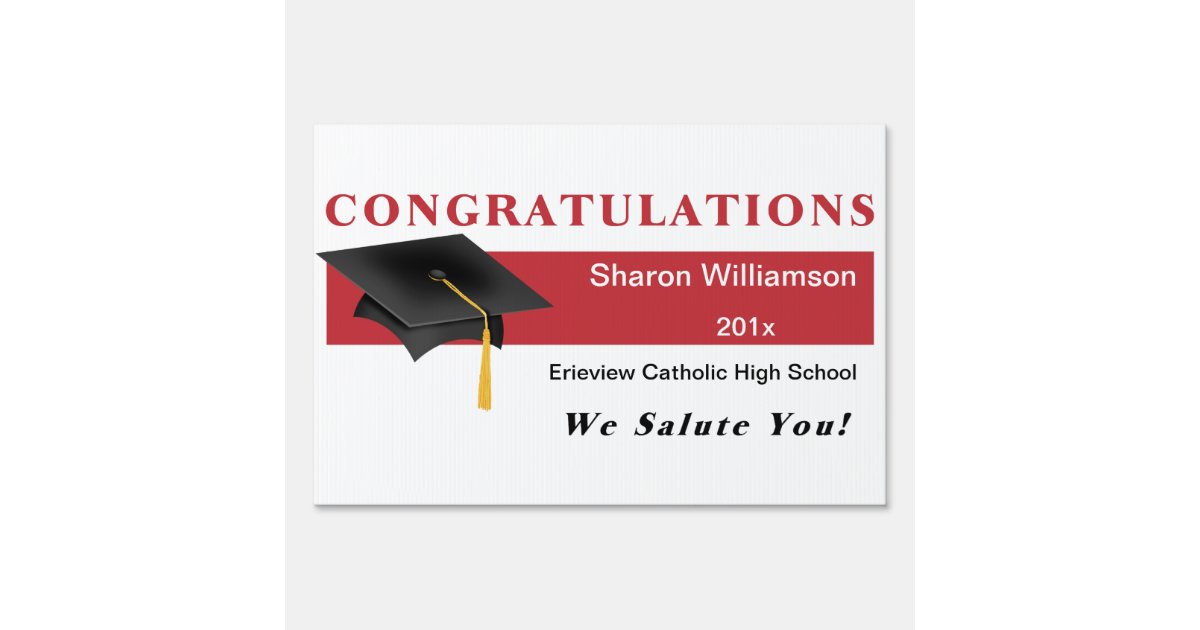 Red Congratulations Graduation Yard Sign | Zazzle